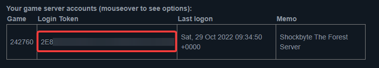 How to Generate and Add a GSLT Key to your The Forest Server - Knowledgebase - Shockbyte