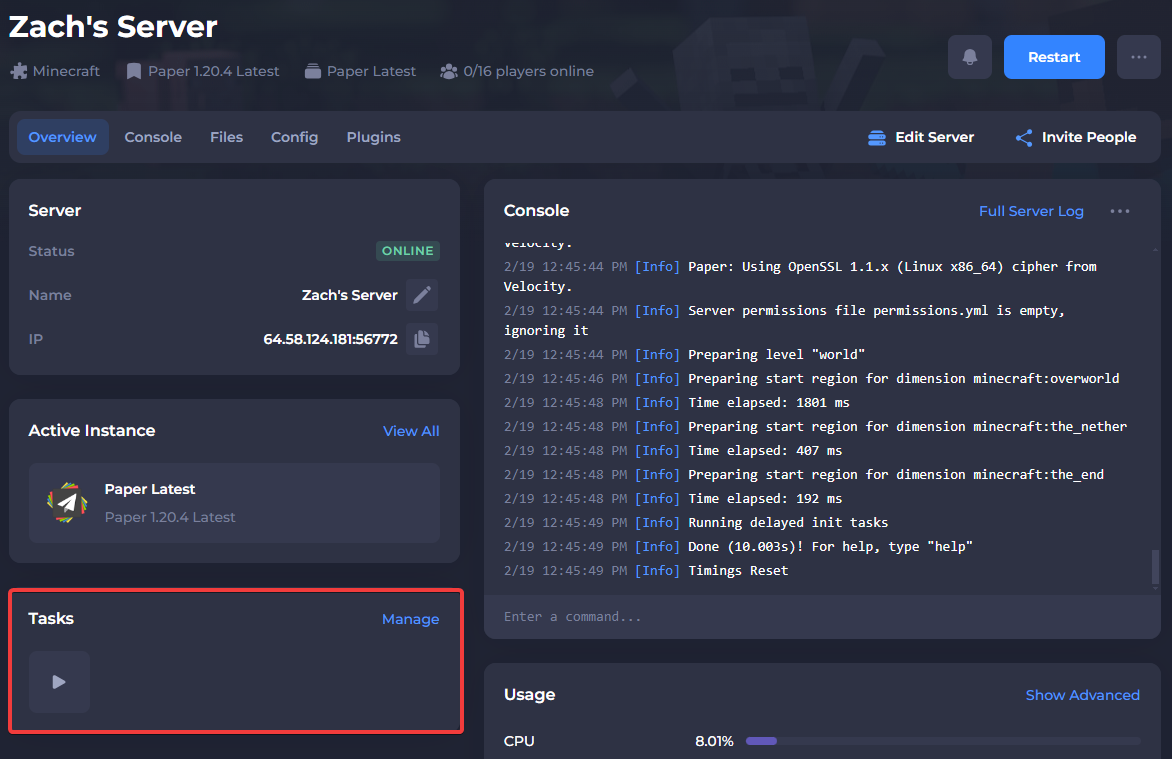 How to Use the Server Lockdown Quick Action on your Minecraft Server ...
