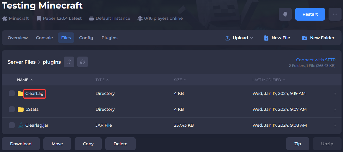 How to Install and Configure ClearLag on a Minecraft Server - Shockbyte